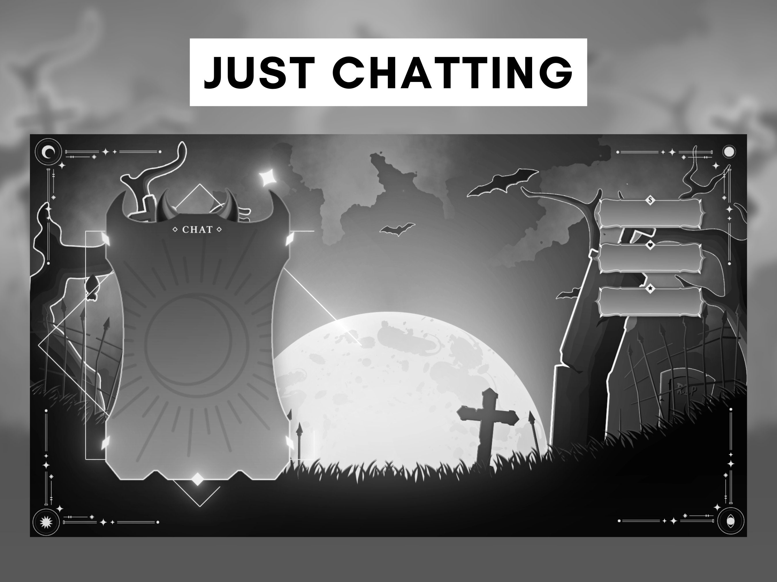 Animated Stream Package for Twitch, Vtuber Overlay, Spooky Theme ...