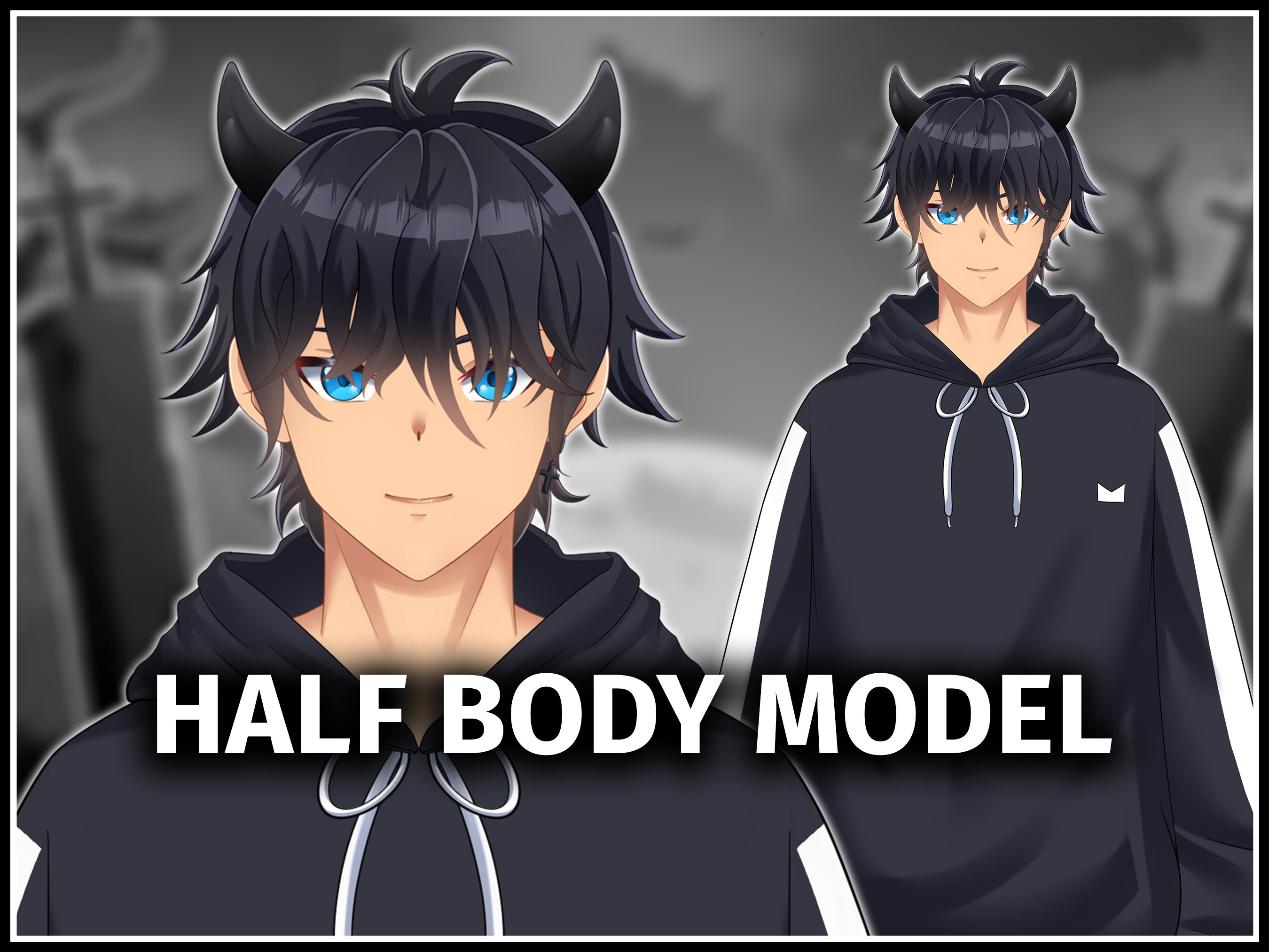 Male Vtuber, Premade Vtuber Model, Fully Rigged, Ready to Use, Vtube ...