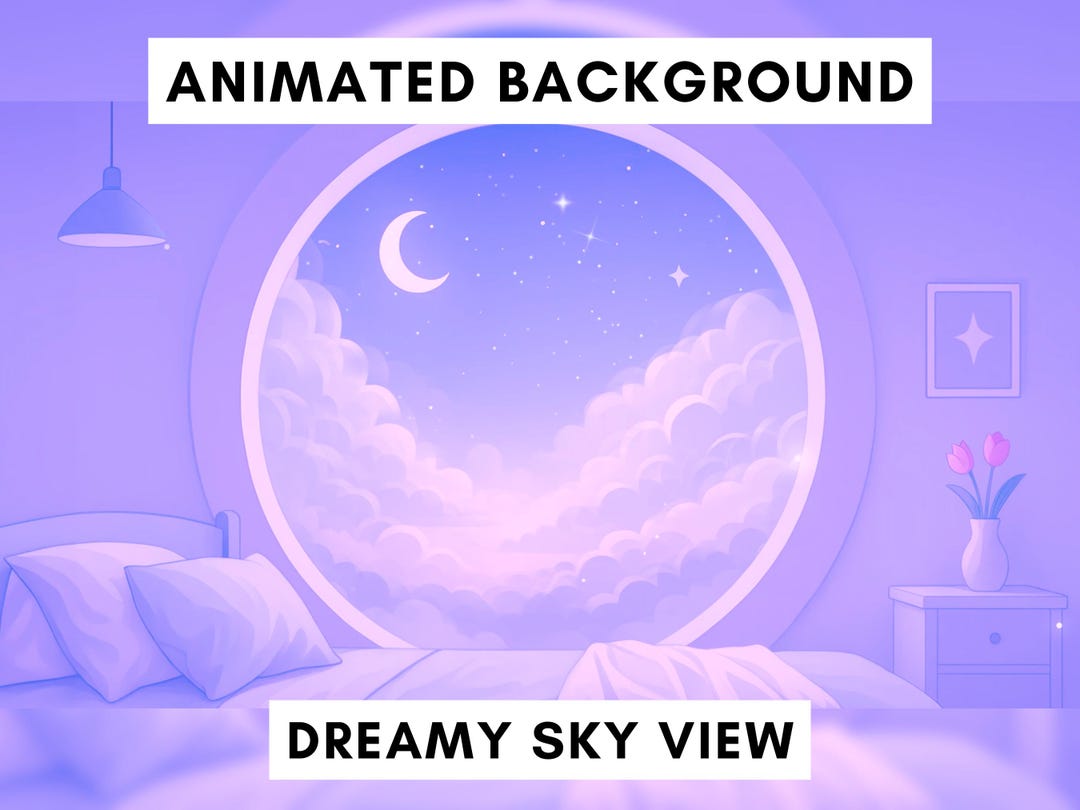 Vtuber Animated Background, Stream Background, Bedroom Night View ...