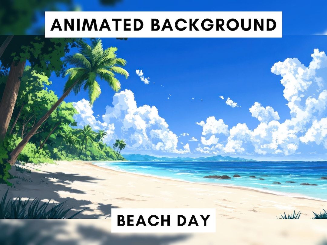 Animated Background for Twitch, Beach Day, Sunny Beach Scene, Vtuber ...