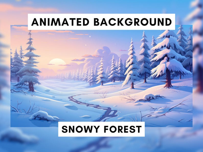 Vtuber Animated Background for Twitch, Snowy Forest, Winter Scene, Snow ...