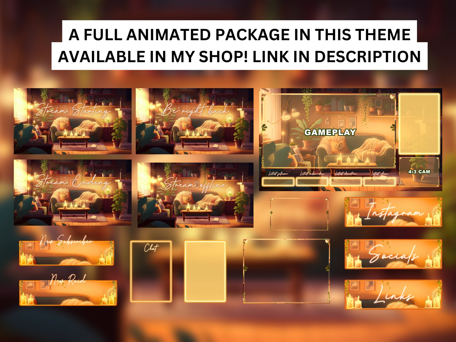 Animated Stream Scenes for Twitch, Animated Screens Twitch, Animated ...