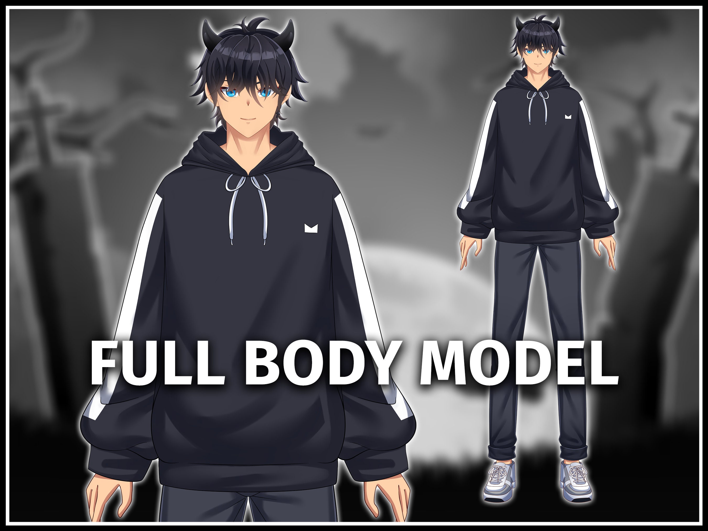 Male Vtuber, Premade Vtuber Model, Fully Rigged, Ready to Use, Vtube ...