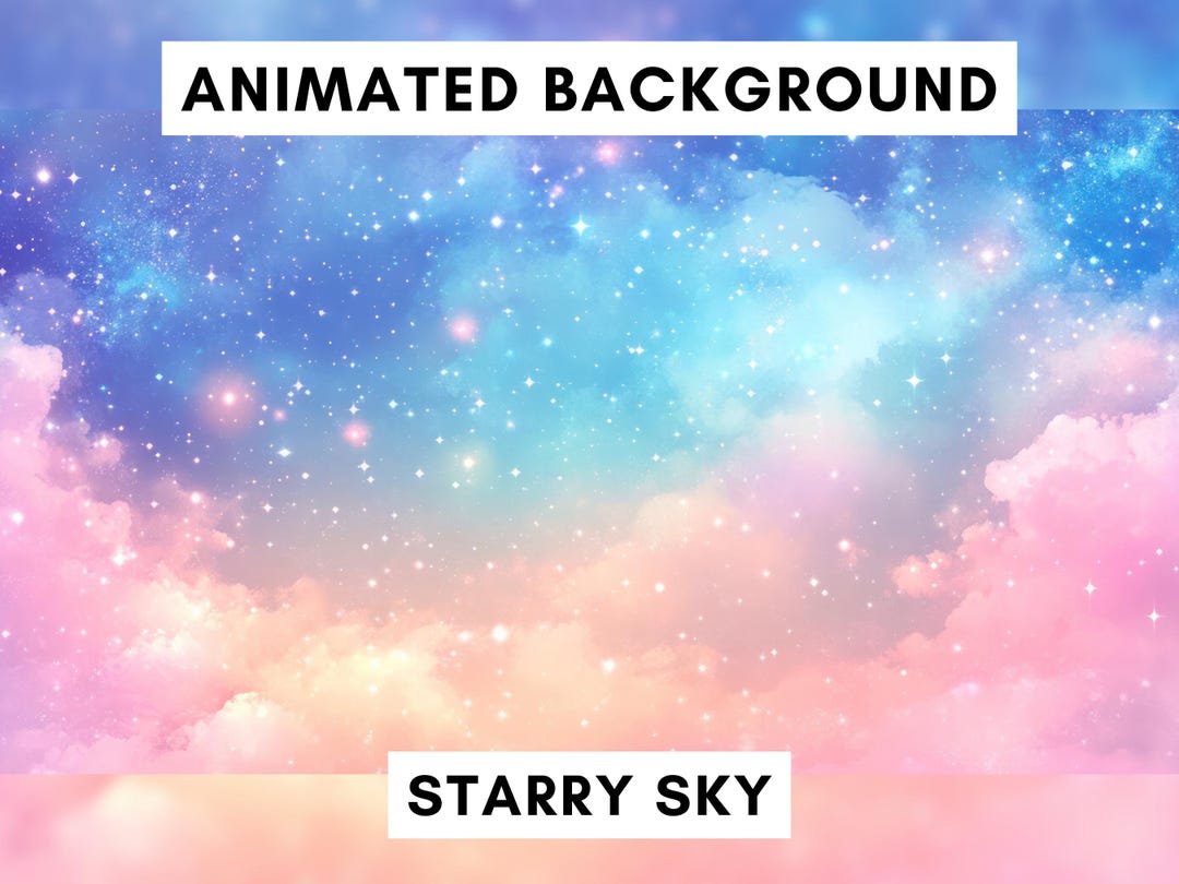 Vtuber Animated Background for Twitch, Star Sky, Shooting Stars, Clouds ...