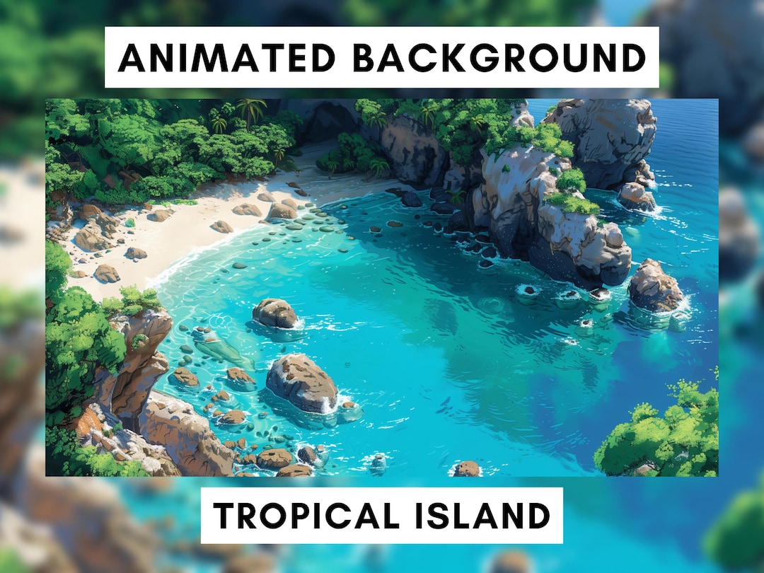 Animated Background for Twitch, Tropical Island, Beach Day, Sunny Beach ...