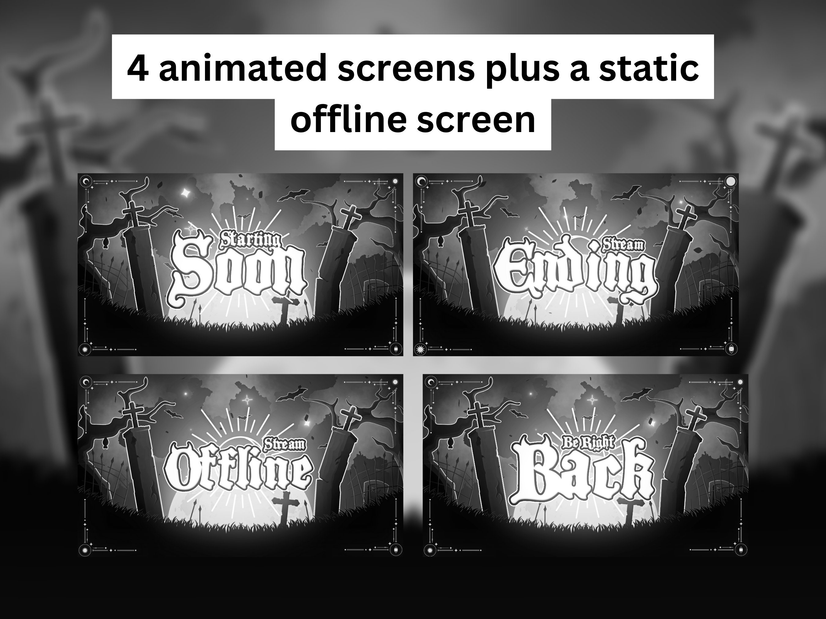 Animated Stream Scenes for Twitch, Spooky Animated Screens Twitch ...