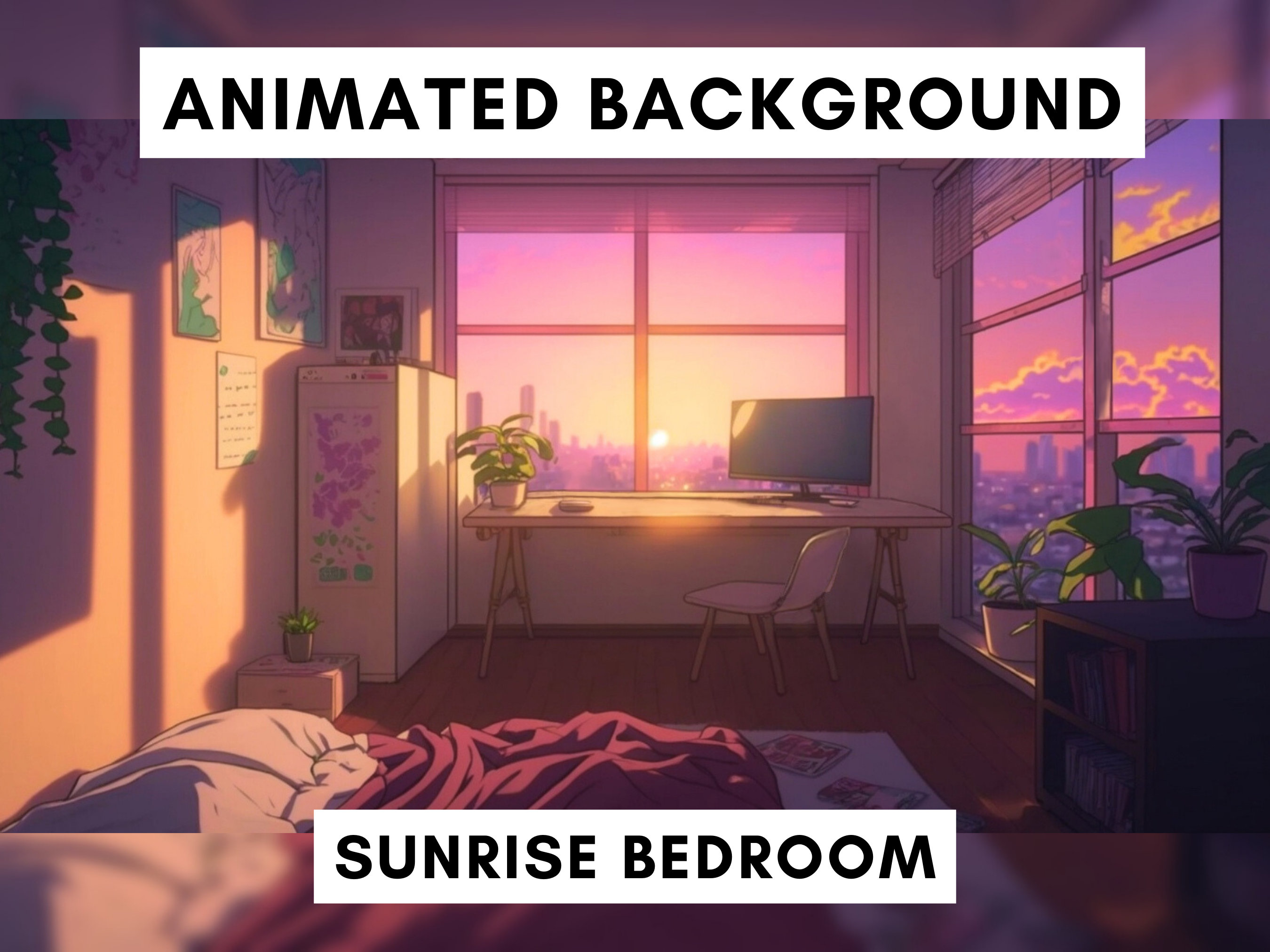 Vtuber Animated Background for Twitch, Lofi Bedroom, Lofi Stream ...