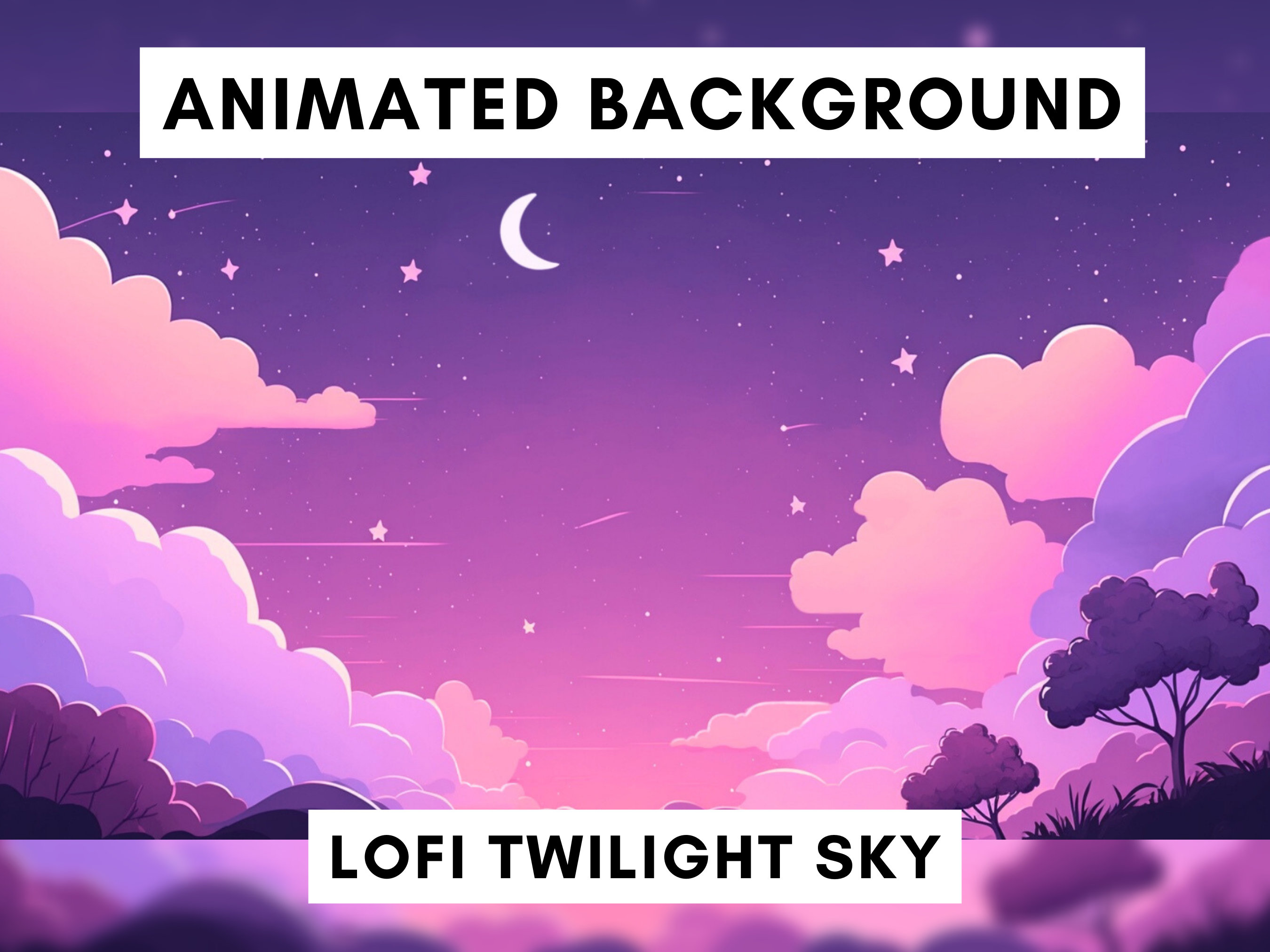 Vtuber Animated Background for Twitch, Lofi Night Sky, Lofi Stream ...