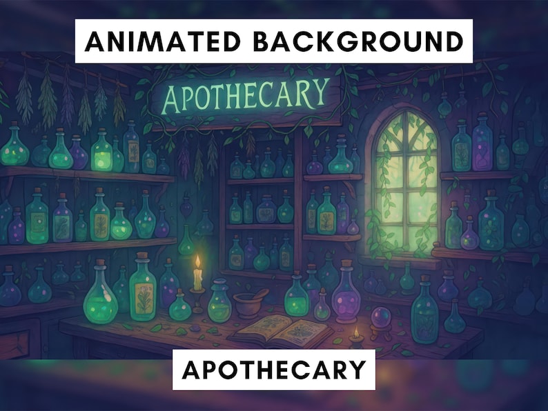Vtuber Animated Background, Apothecary, Herbalist House, Old Potion ...