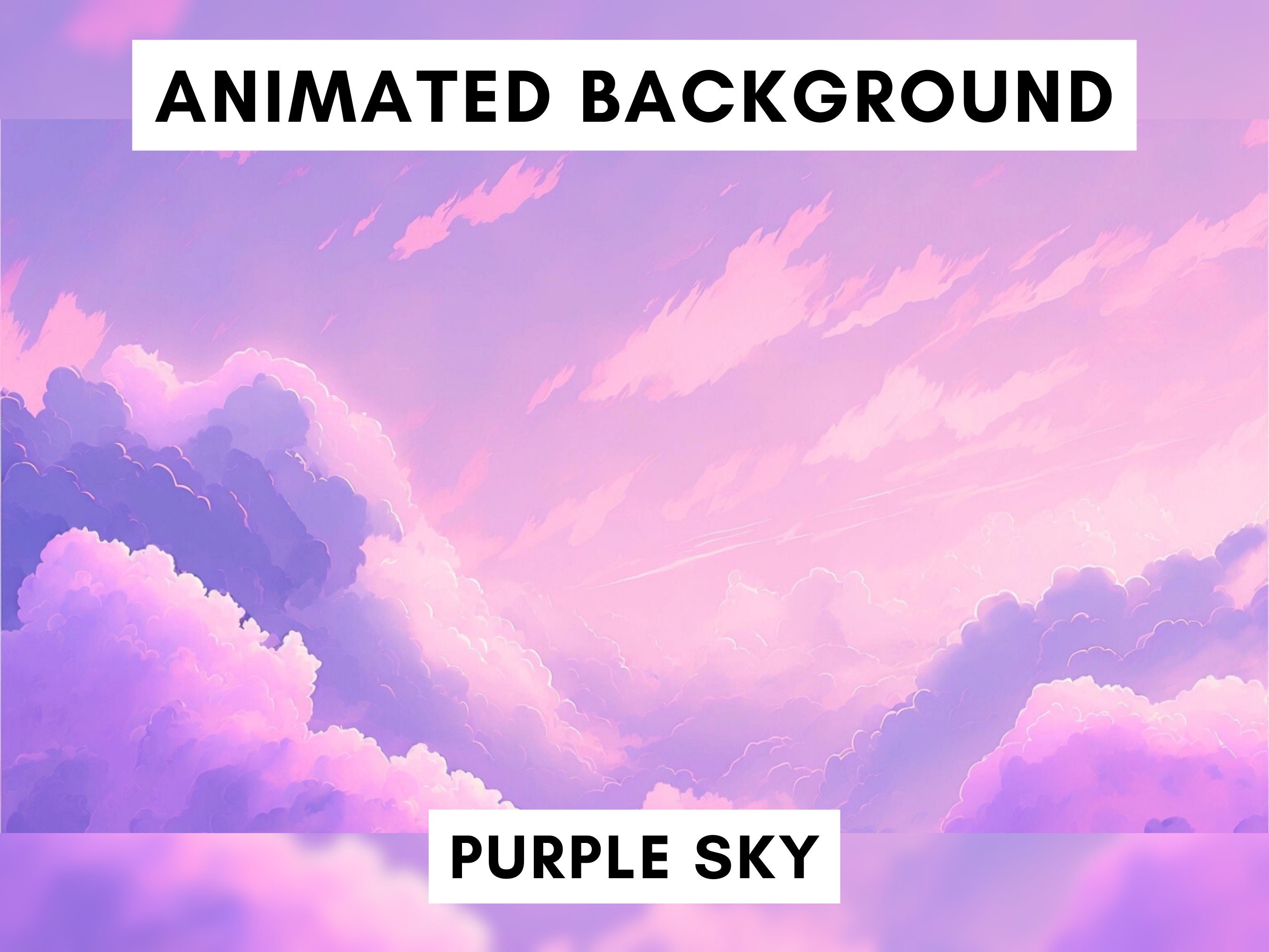 Vtuber Animated Background for Twitch, Purple Sky and Clouds, Lofi ...