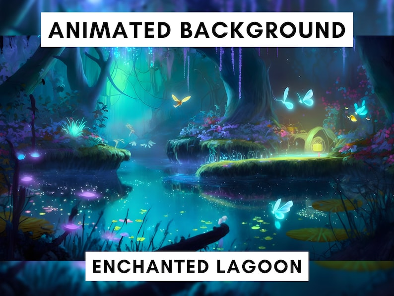 Animated Background for Twitch, Enchanted Lagoon, Vtuber Background ...