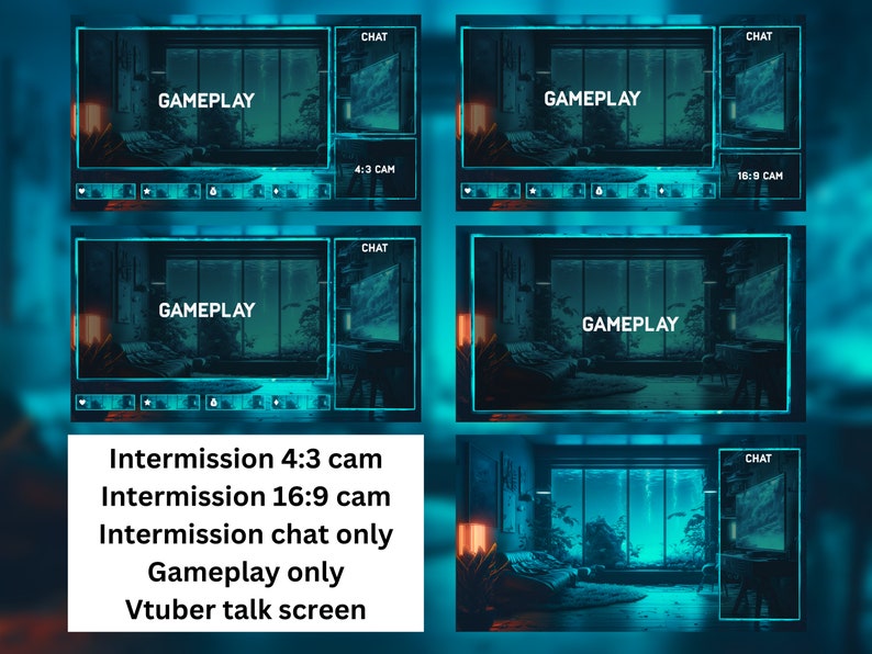 Animated Stream Package for Twitch, Stream Overlay, Animated Background ...