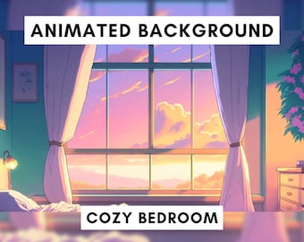 Animated Background for Twitch, Lofi Cozy Bedroom, Flying Stars, Cozy ...