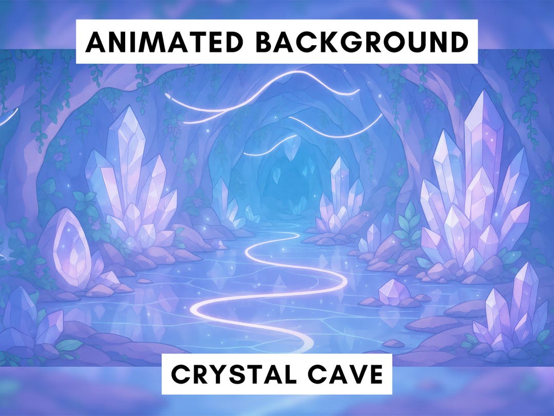 Vtuber Animated Background for Twitch, Crystal Cave, Fantasy Scene ...