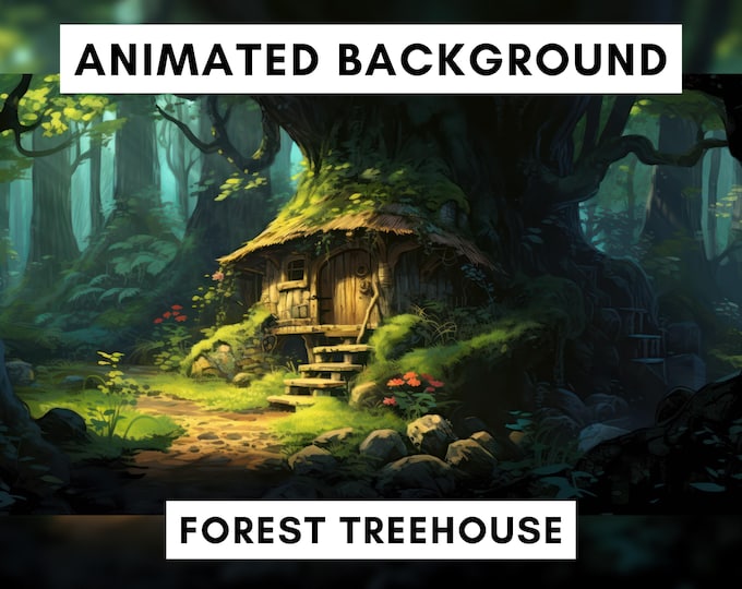 Animated Fairy Tree House Background, Vtuber Green Screen Overlay ...