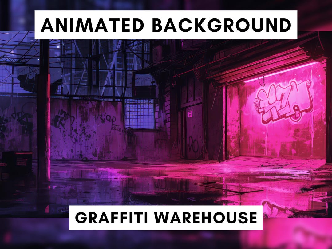 Animated Background for Twitch, Rainy Graffiti Alley, Vtuber Background ...