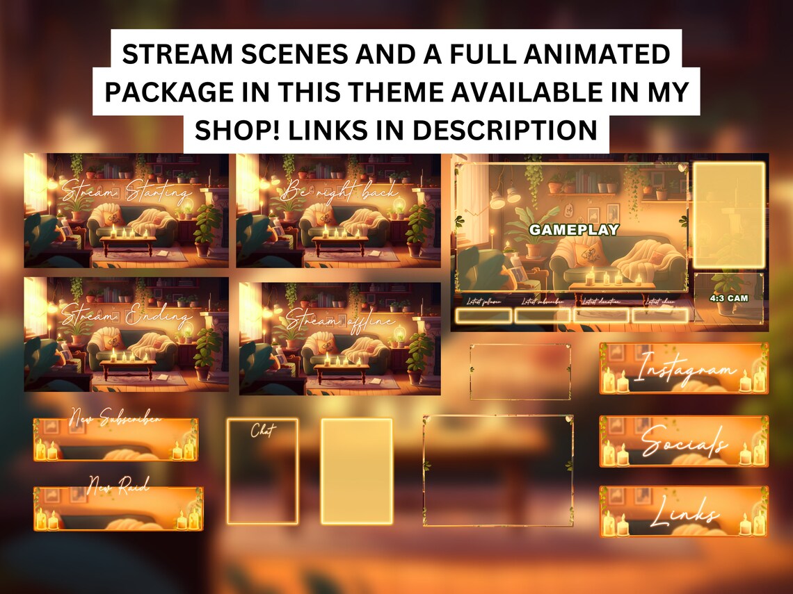Animated Background for Twitch, Cozy Snug, Lofi Stream Overlay, Looped ...