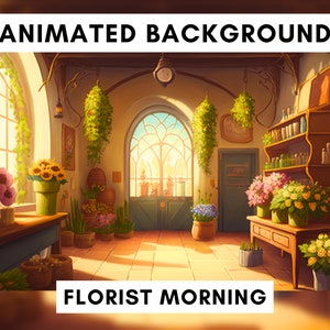 Animated Background for Twitch, Cozy Florist, Lofi Stream Overlay ...