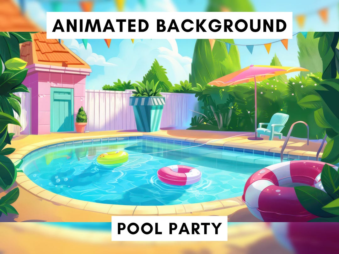 Animated Background for Twitch, Pool, Pool Party, Summer Scene, Sunny ...