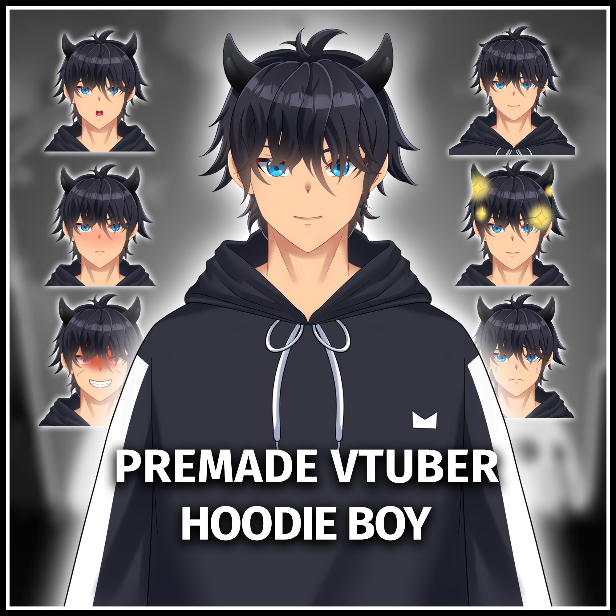 Vtuber masculino, modelo Vtuber prefabricado, totalmente equipado ...