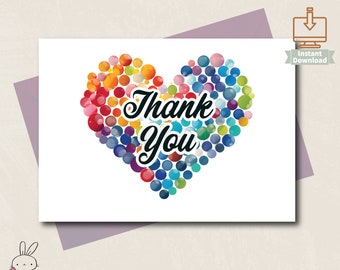 Thank You Printable Card / Instant Download PDF / Thank You ...