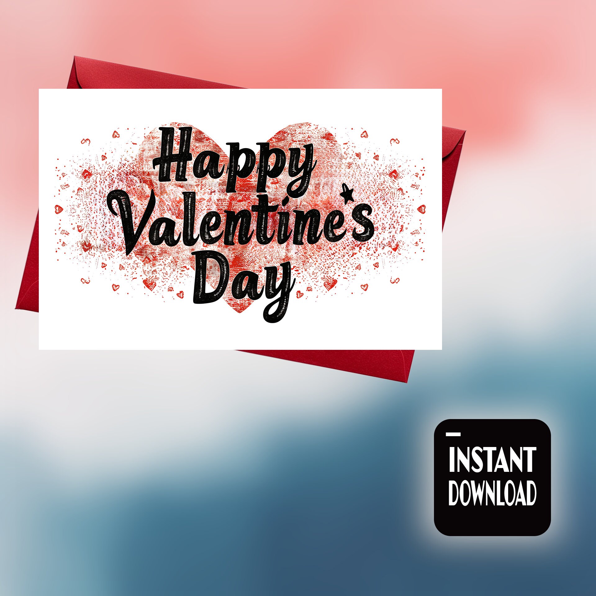 Instant Download Valentine's Day Card / Printable PDF Template / Fit to ...