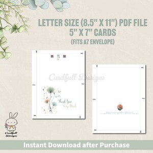 Thank You Printable Card / Instant Download PDF / Thank You ...