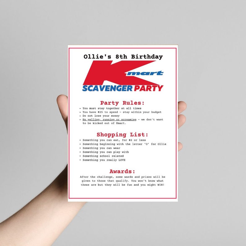 Scavenger Hunt / Challenge Invitation - Etsy