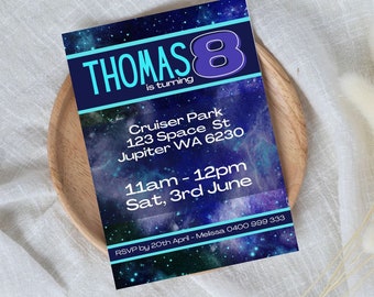 Printable Galactic Space Themed Birthday Kids Invitation - Etsy