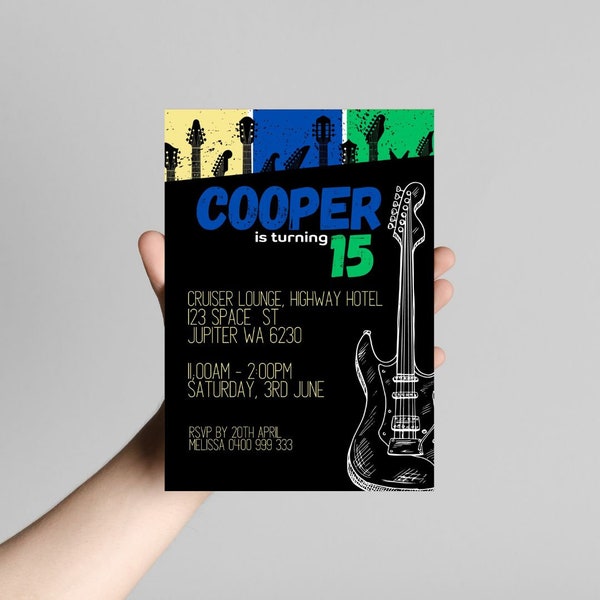 Guitar Invitations - Etsy