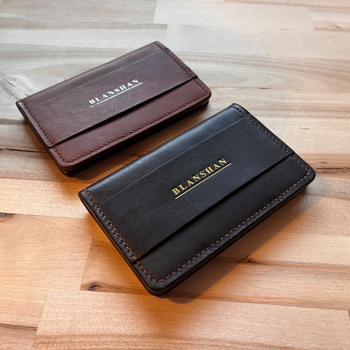 UPDATED Minimal Bifold Leather Wallet : Free Gift - RFID Jamming Card ...