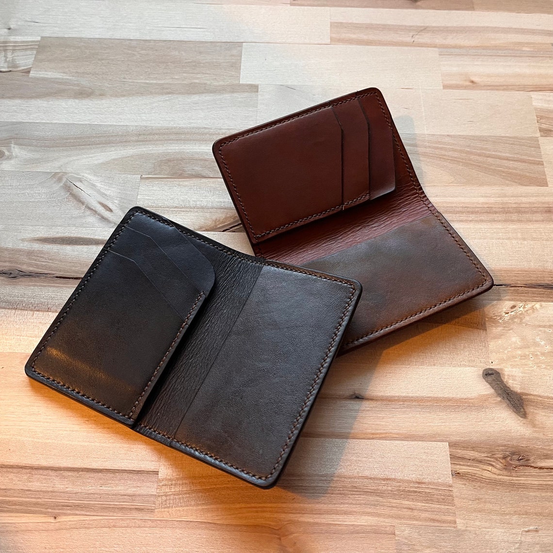 UPDATED Minimal Bifold Leather Wallet : Free Gift - RFID Jamming Card ...