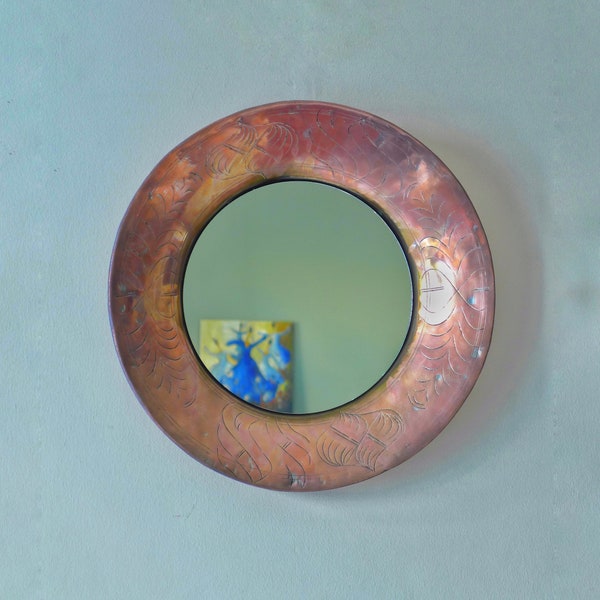 Round Copper Mirror - Etsy