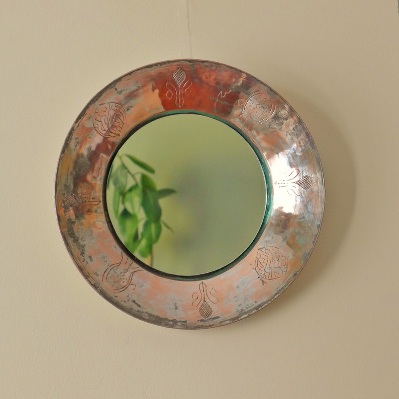 Mirror Wall Decor Antique Copper Mirror Framed Mirror Round Wall Mirror ...