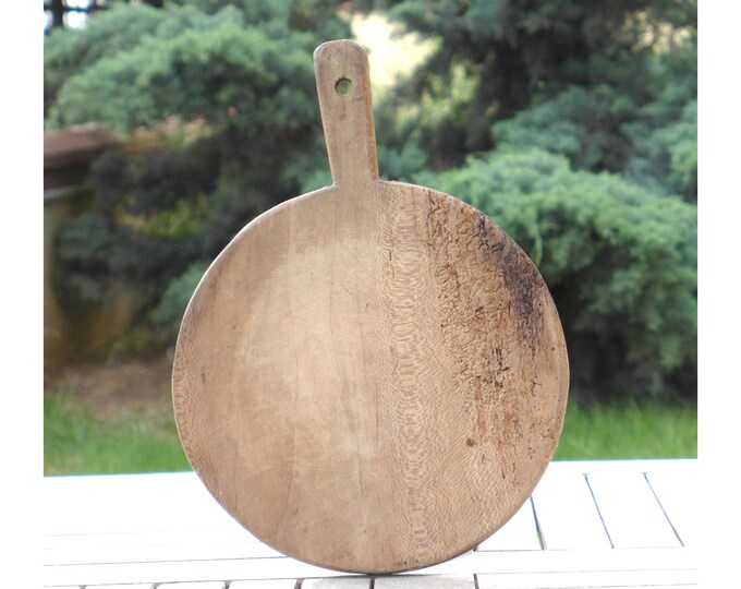 Antique Cutting Board Wood Cutting Board Primitive Decor Round Cutting ...