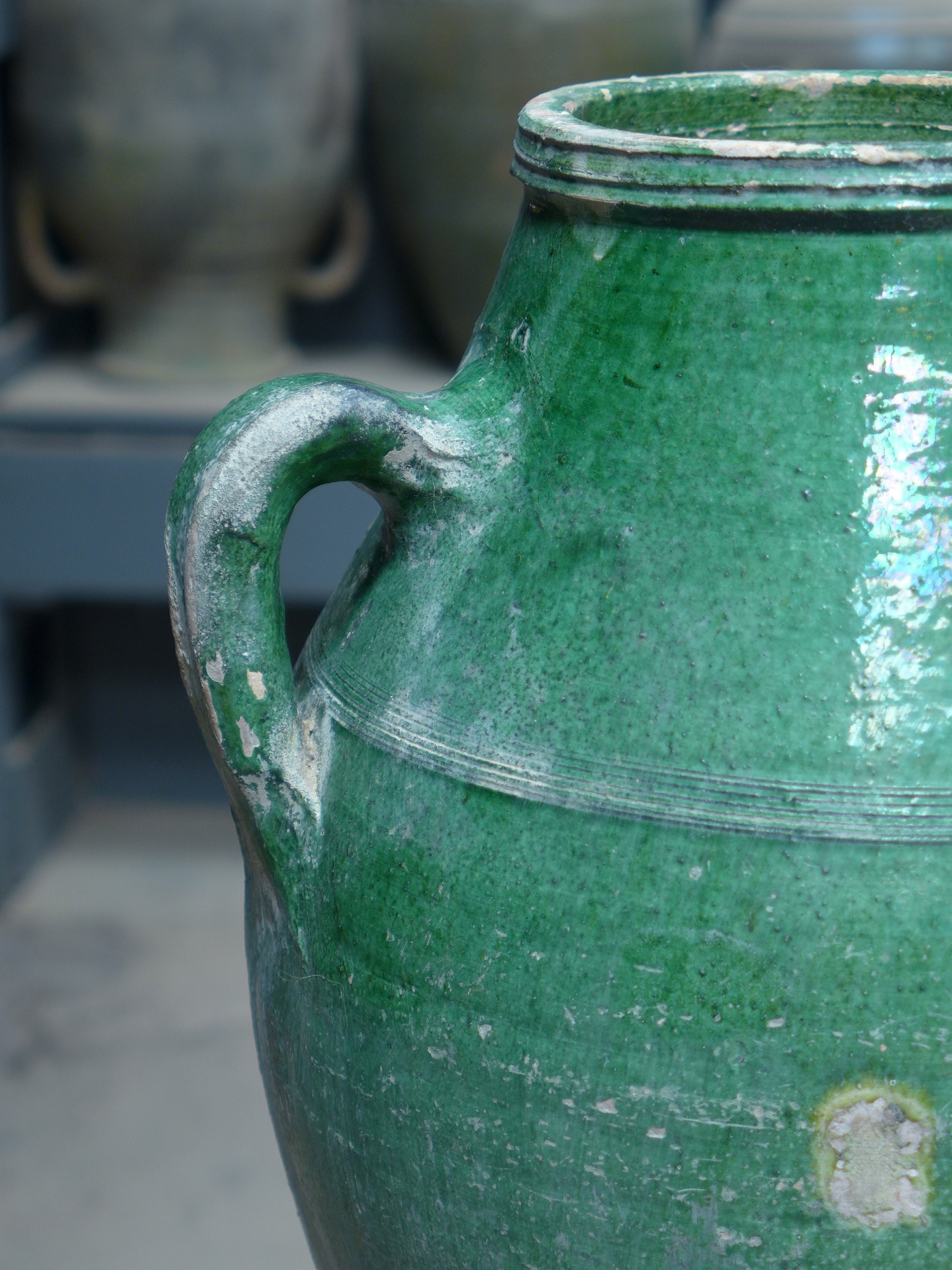 Green Glazed Terracotta Pot Clay Pot Antique Vase Antique Coffee Table ...