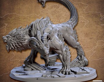 Chimera Miniature Large Monstrosity Rocket Pig Games D&D 5e Dungeons ...