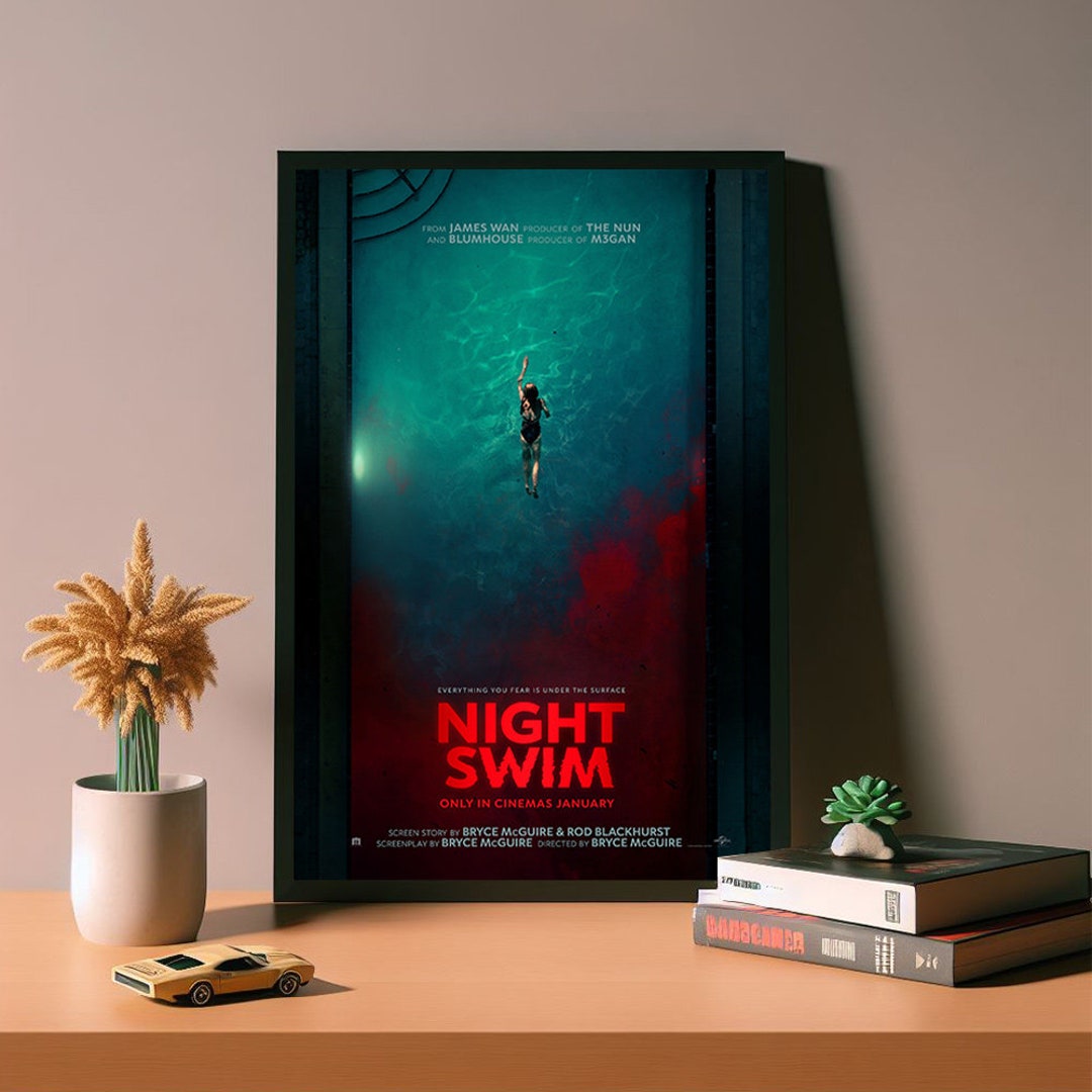 Night Swim Movie Poster, High Quality Canvas Poster, Night Swim Classic ...