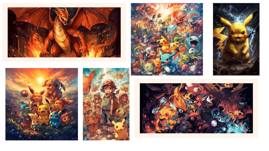 Pokemon Digital Print Bundle / 6 High-quality Prints / Digital Download ...