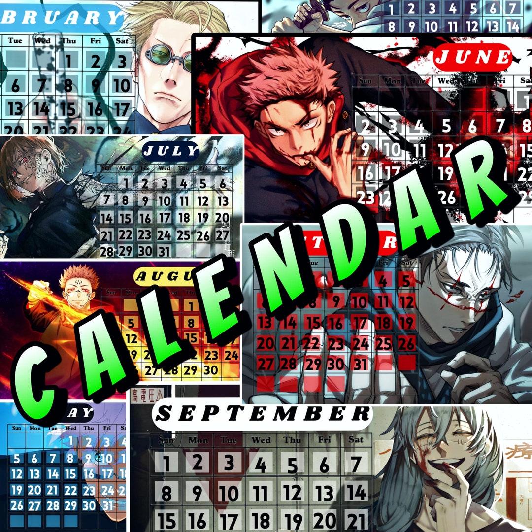 JUJUTSU KAISEN CALENDER 2024, Jjk Calender 2024, Anime Calender 2024 ...