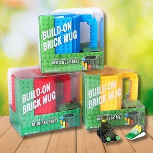 Build-on Brick Coffee Mug, Funny DIY Novelty Cup With Building Blocks ...