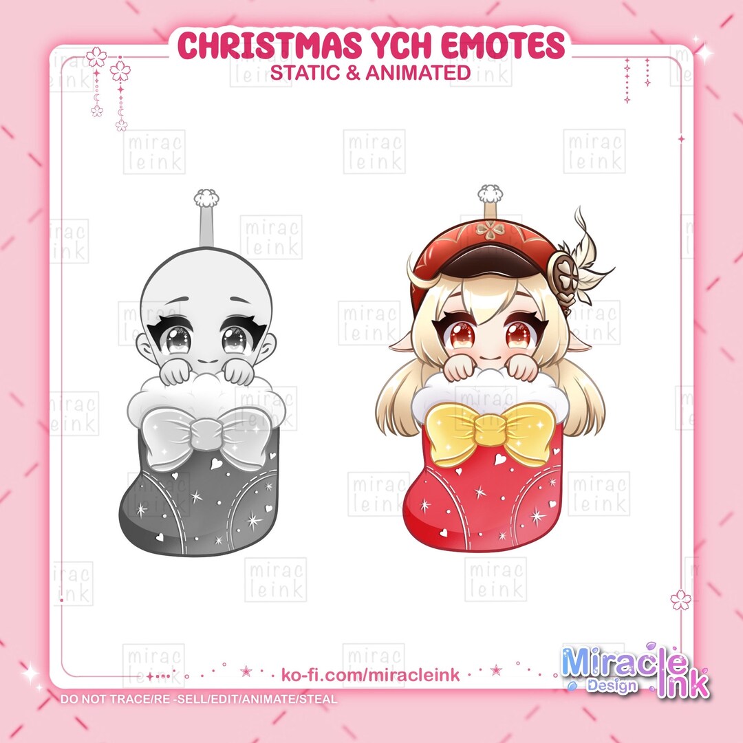 Xmas YCH Sock Emote | Cute Aesthetic Emote Streamers | Twitch | Discord ...