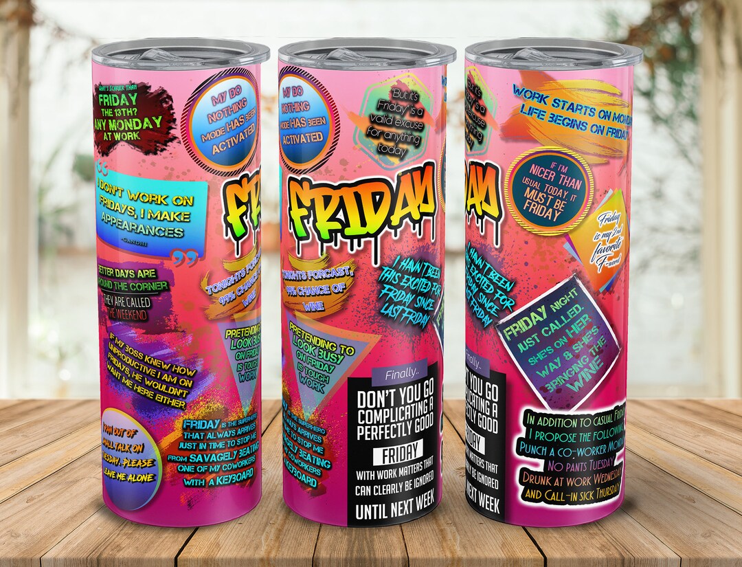 Friday Sarcasm Tumbler Wrap Sarcastic Quotes 20oz Skinny - Etsy