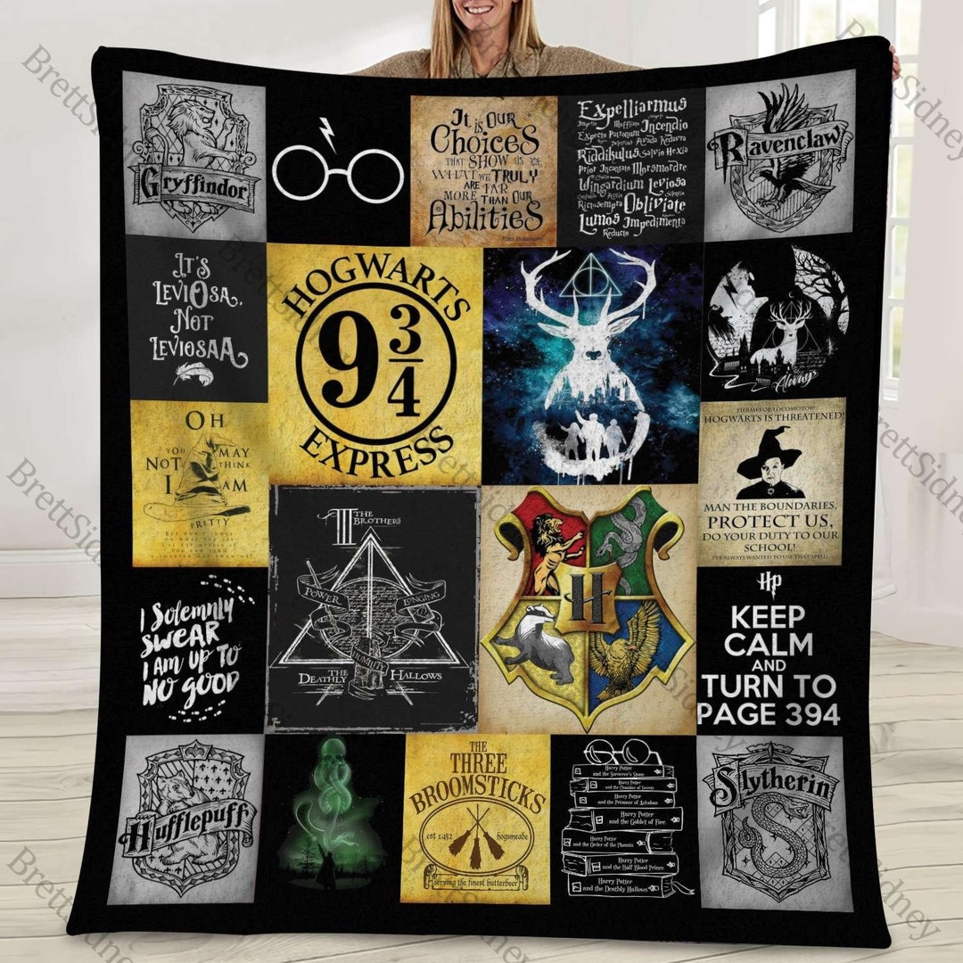 Harry Potter Quilt Wizard School Quilt Hogwarts Quilt Harry - Etsy