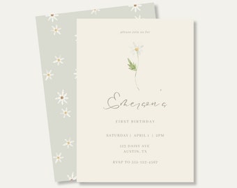 Daisy Editable Invitation - Instant Digital Download - Etsy
