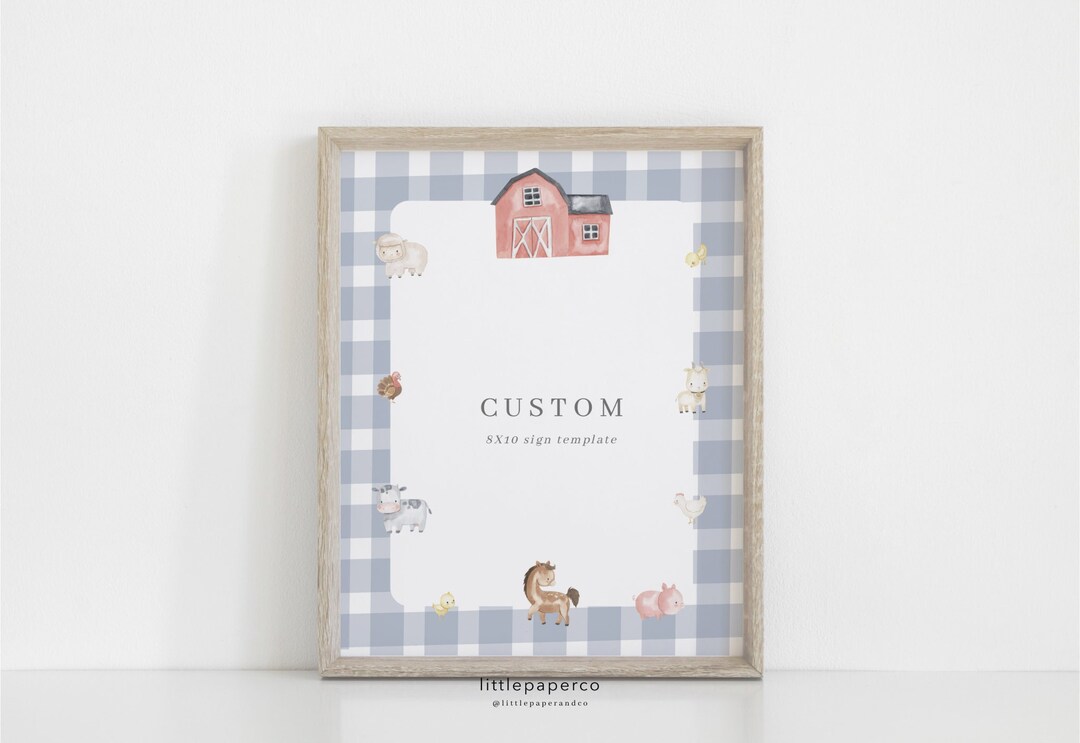 Farm Animals Birthday Custom Sign Minimal Farm Animals Birthday Theme ...