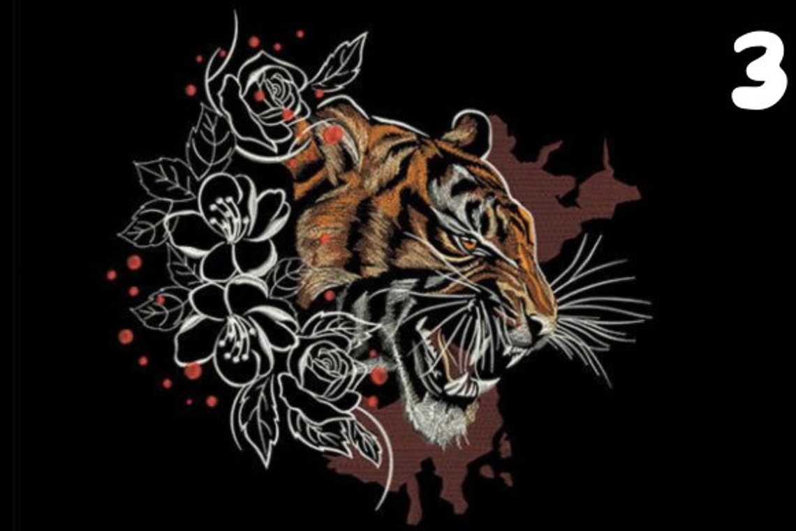 Tiger Embroidery Design Bundle Embroidery Machine Bundle - Etsy