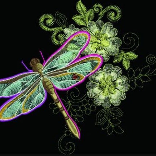 Dragonfly Embroidery - Etsy