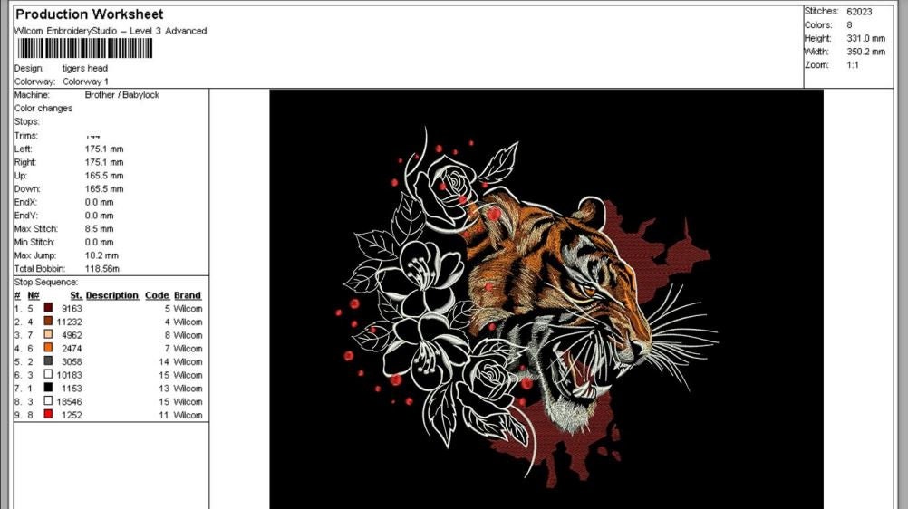 Lovely Tiger Head Embroidery Design Tiger Head Embroidery - Etsy UK