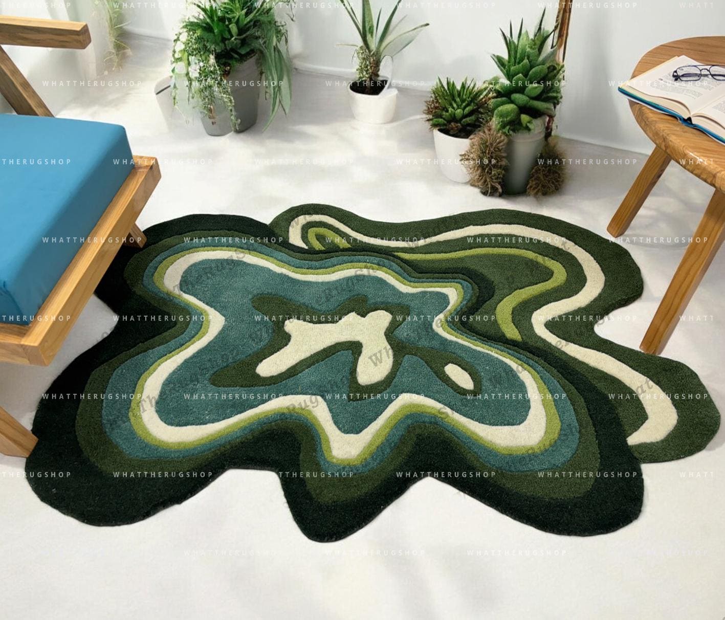 Purple Amoeba Rug, Hand Tufted Abstract Carpet, 4x6 - Etsy